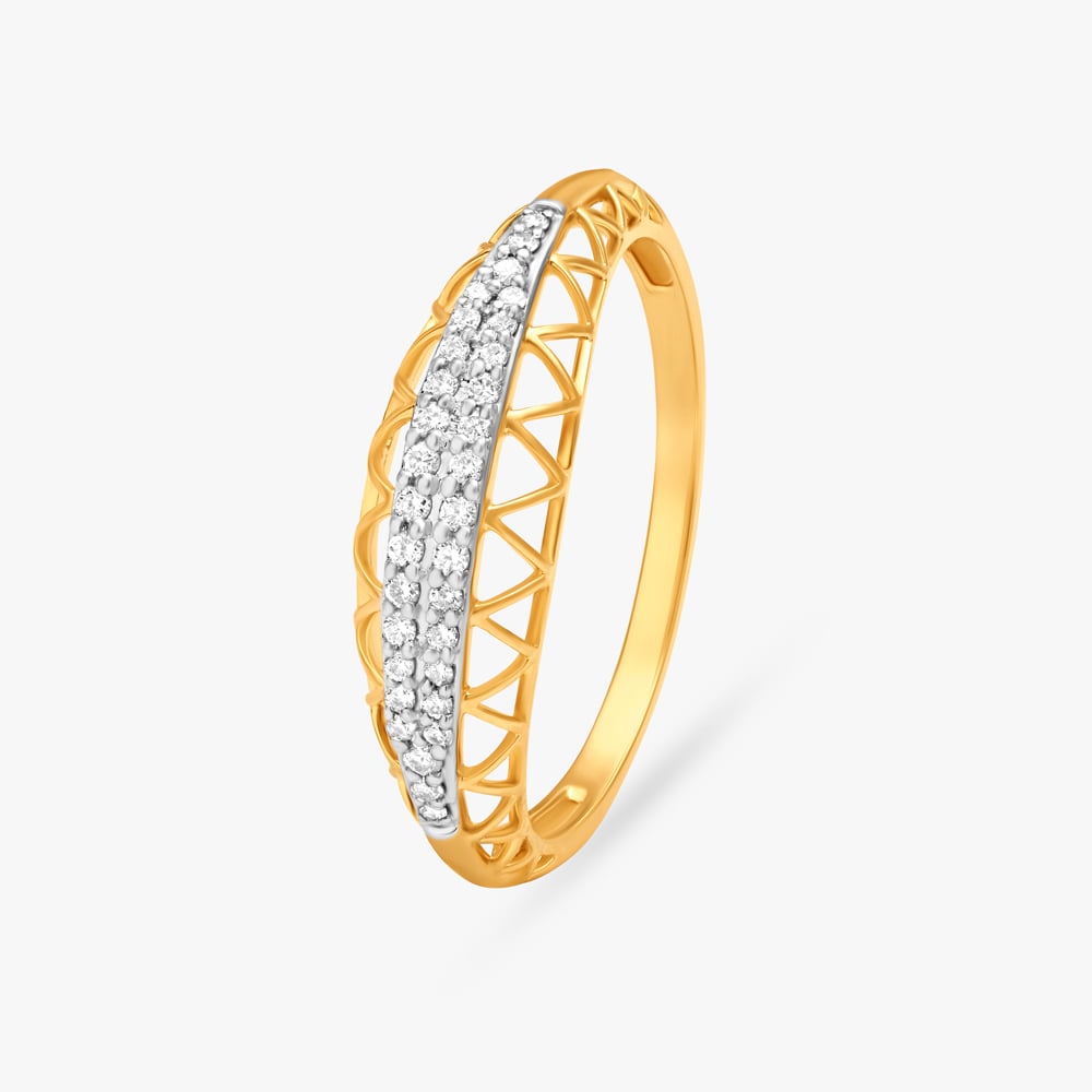 Contemporary Jali Diamond Ring