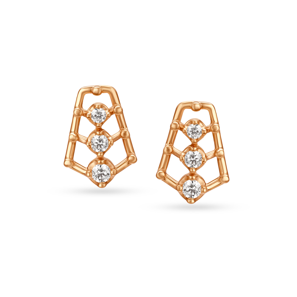 Elegant Simple Diamond Stud Earrings