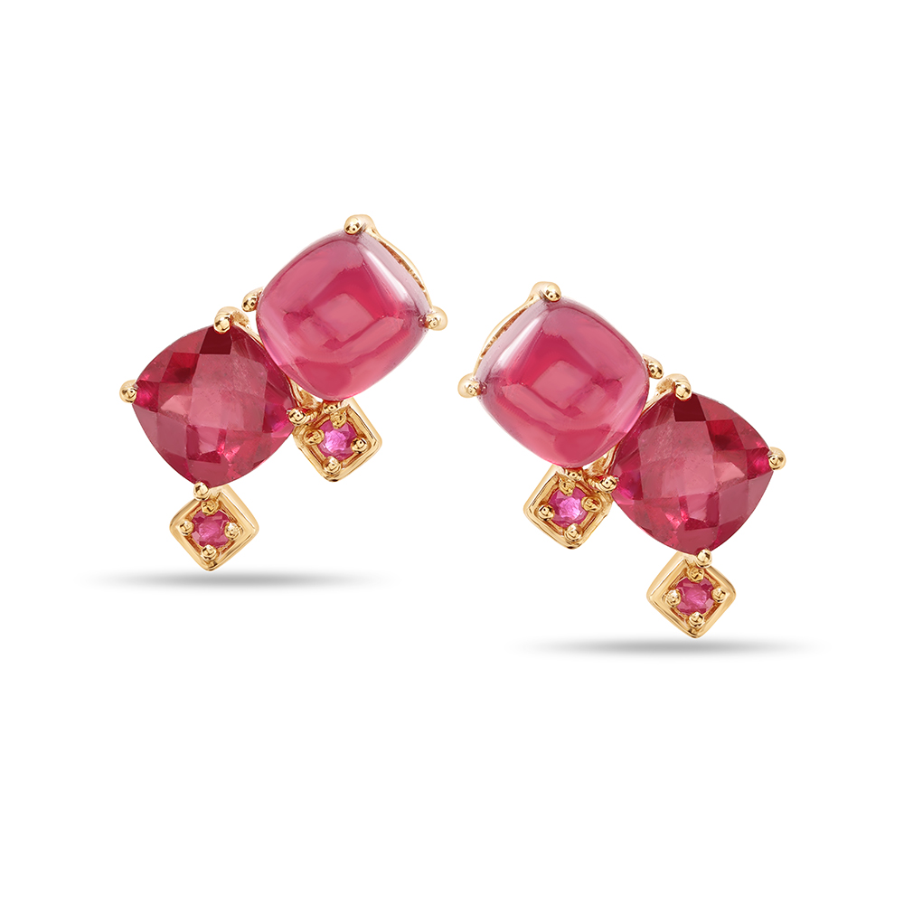 Razzle Dazzle 14KT Ruby Stud Earrings