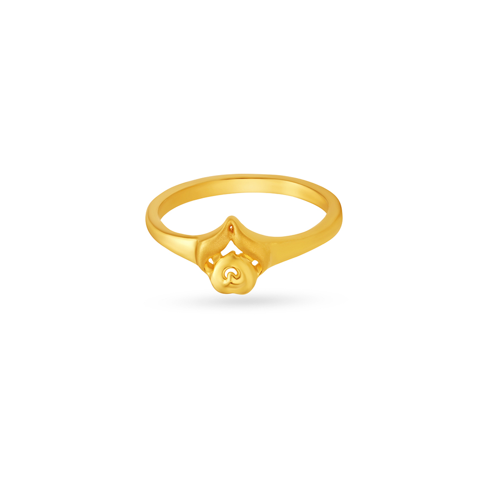 Adorable Heart Gold Finger Ring For Kids