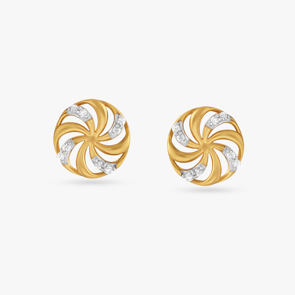 Sharp Spiral Stud Earrings