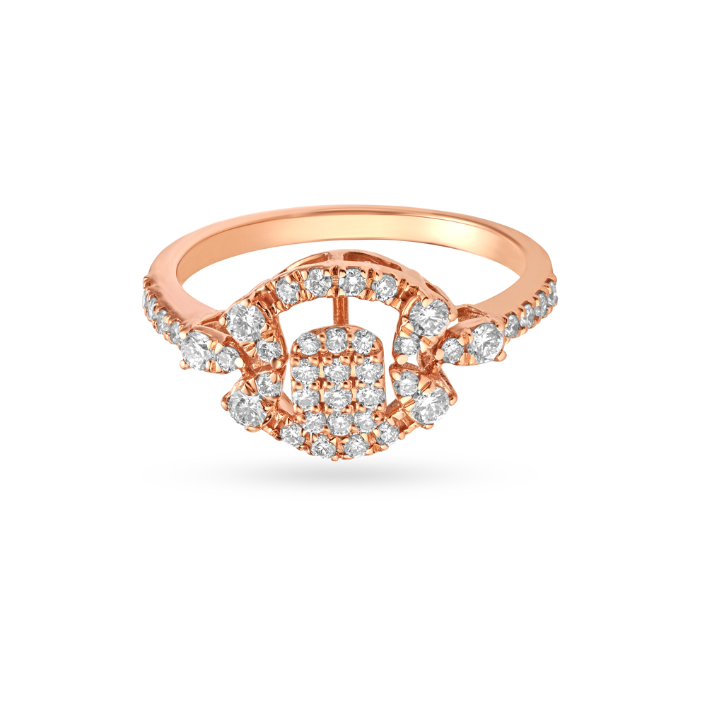 Multi Stone Floral Diamond Finger Ring