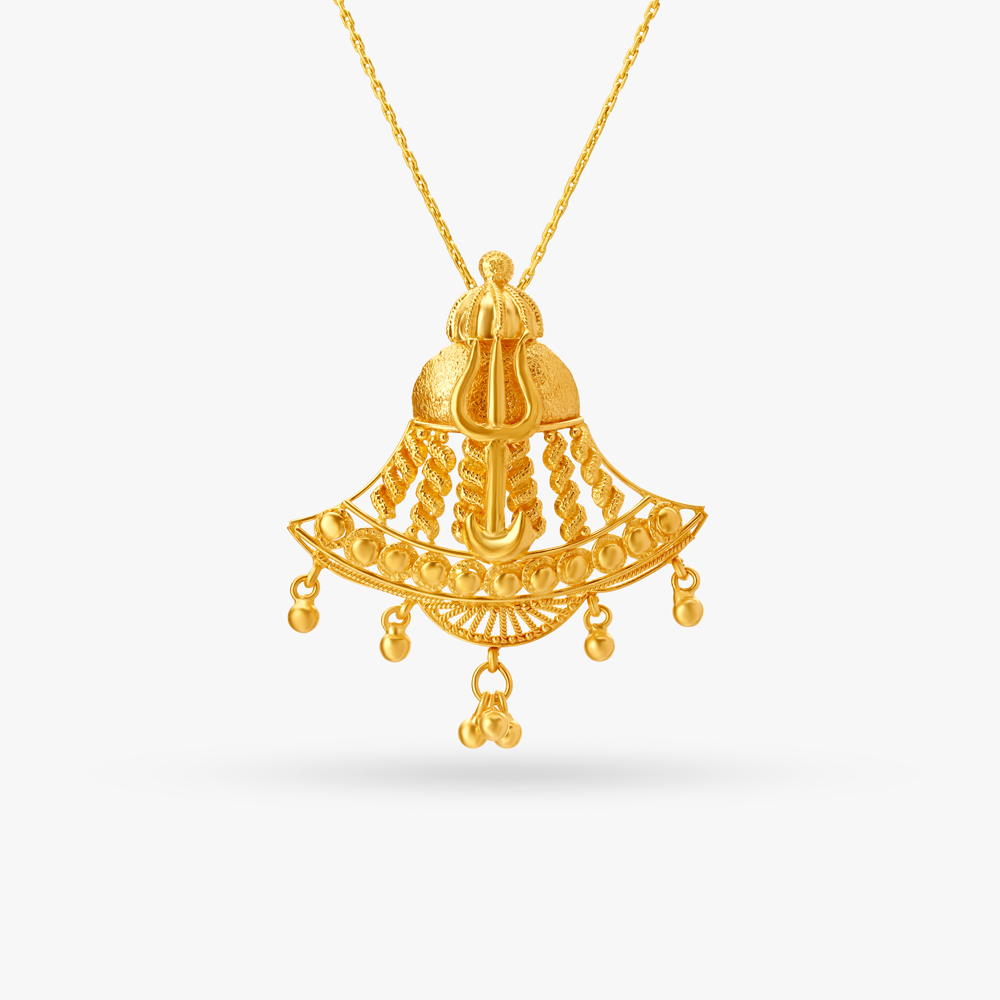 Ornate Trishul Jitiya Pendant