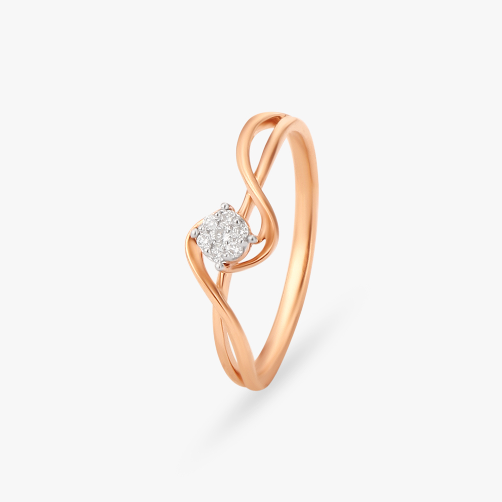Modern Crossover Diamond Ring