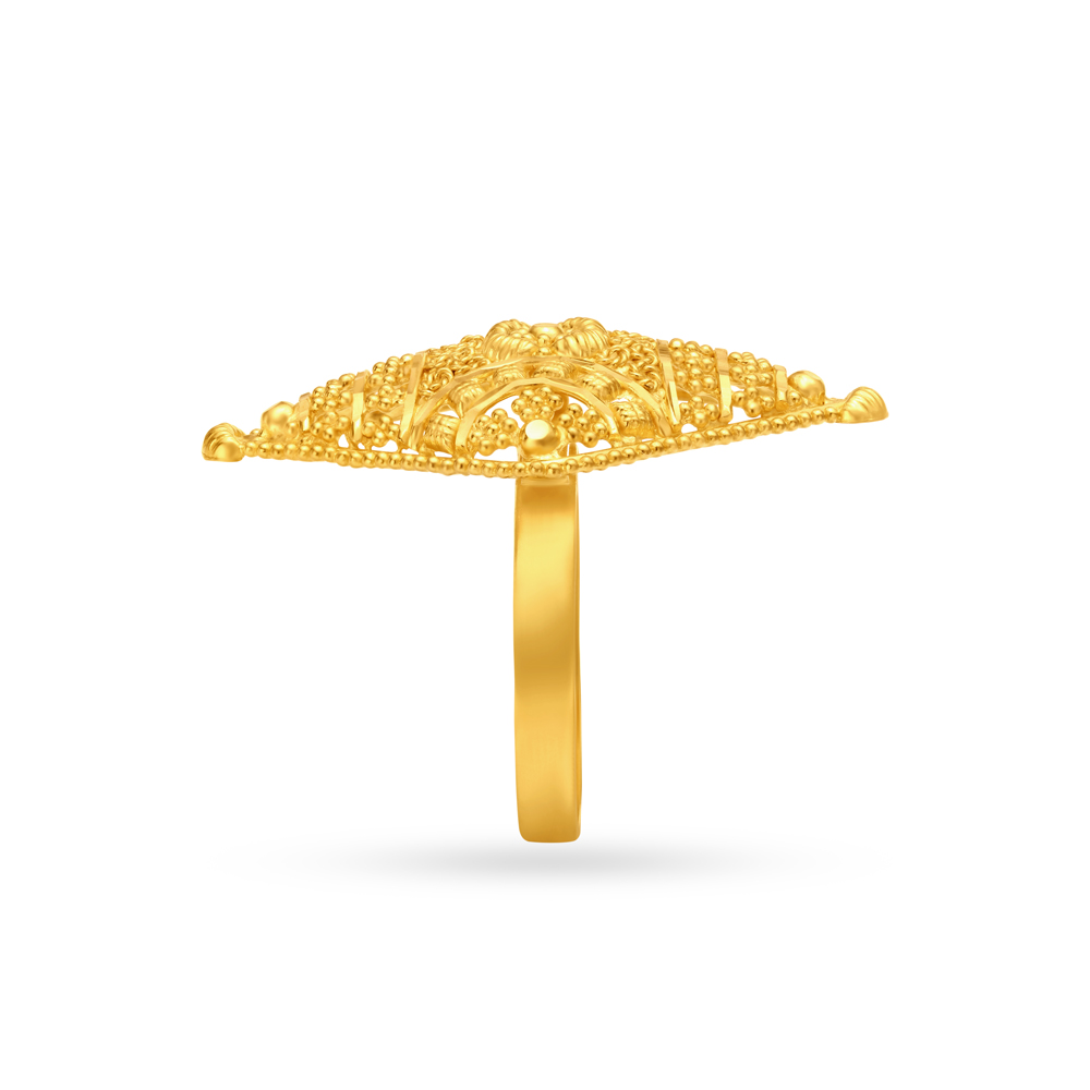 Geometric shape Gold Finger Ring