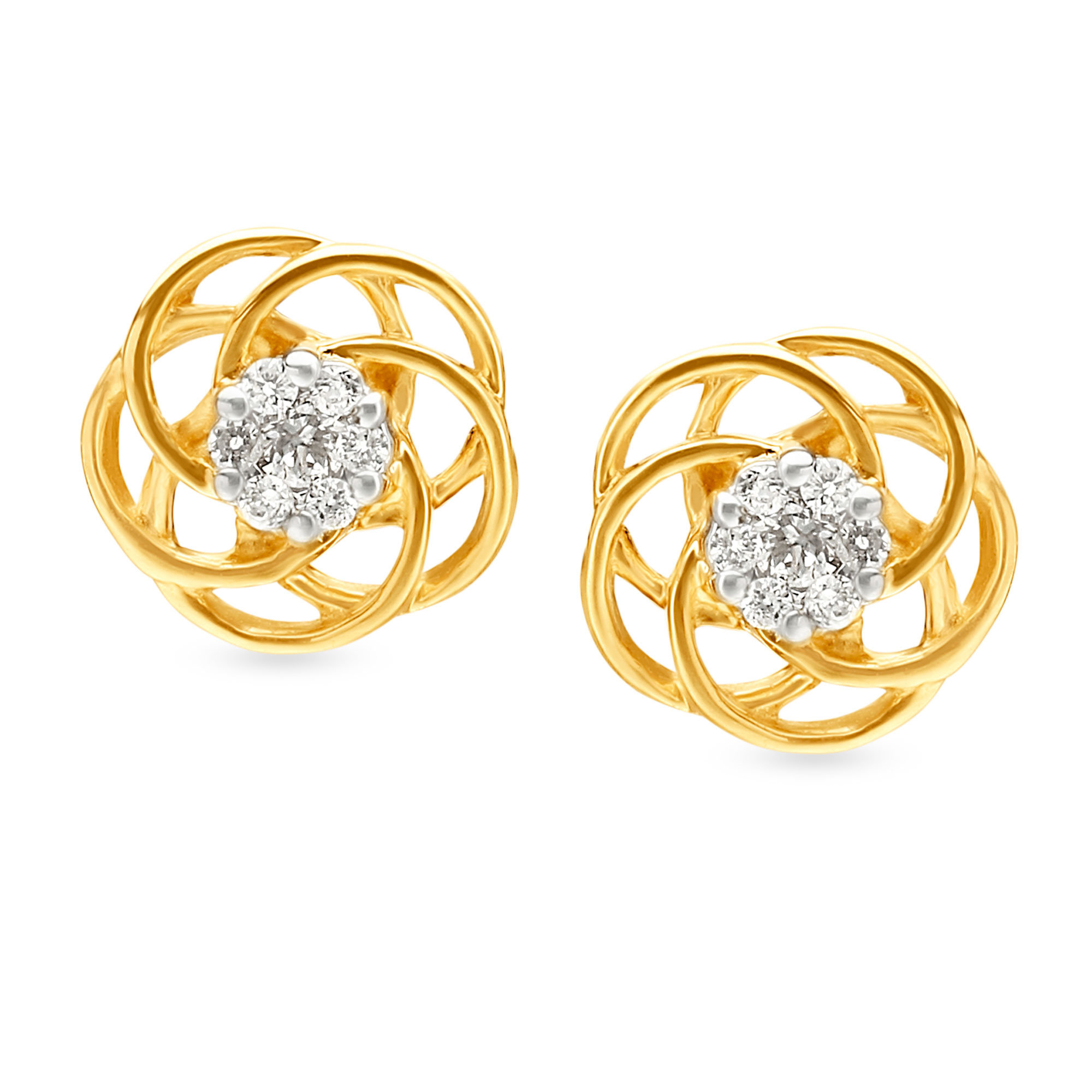 Splendid Traditional Seven Stone Diamond Stud Earrings