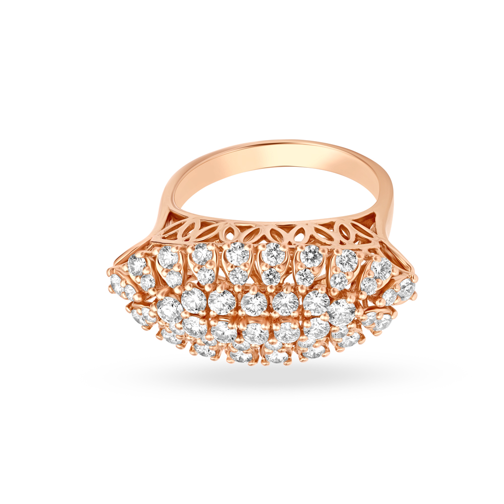Arresting Large Diamond Cocktail Finger Ring