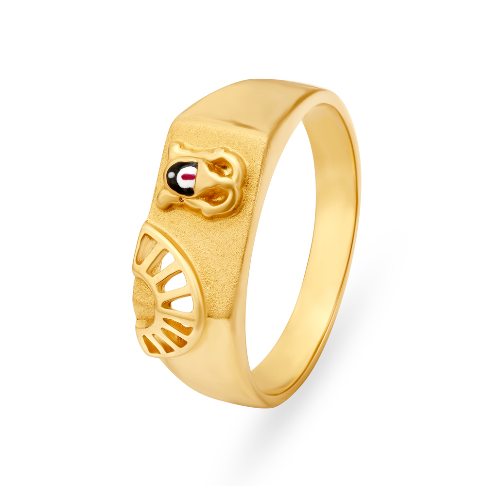 Auspicious 22 Karat Yellow Gold Balaji Finger Ring
