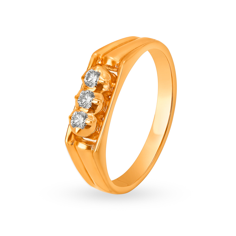 Heavenly Trio 22 Karat Gold And Diamond ring