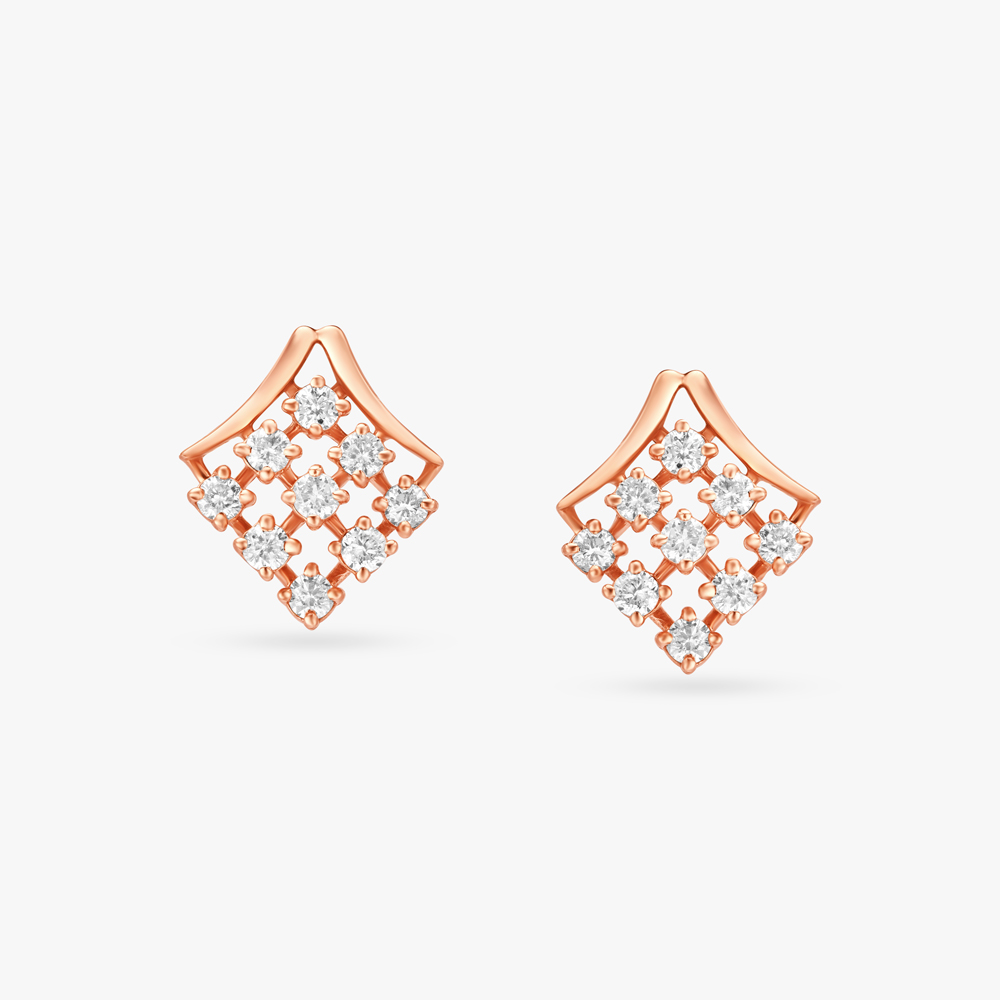 Dazzling Array Diamond Stud Earrings