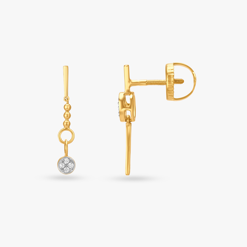 Dainty Classy Diamond Drop Earrings