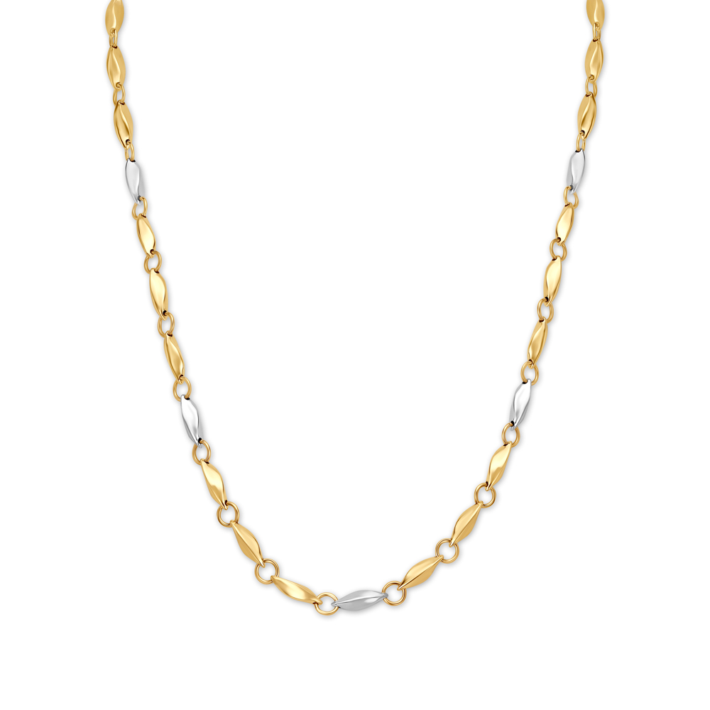 Wave Pattern Dual Tone Gold Chain For Men