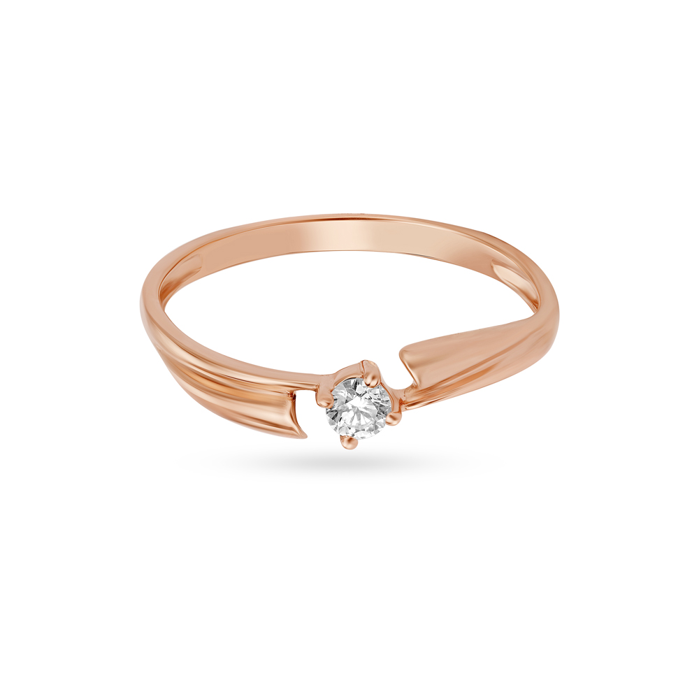 Sparkling Single Stone Finger Ring