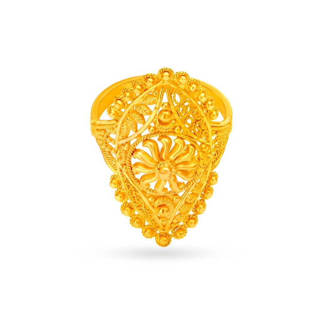 Traditional Fancy Gold Finger Ring