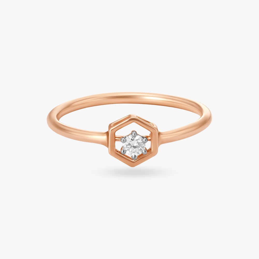 Precious Pentagonal Halo Diamond Ring