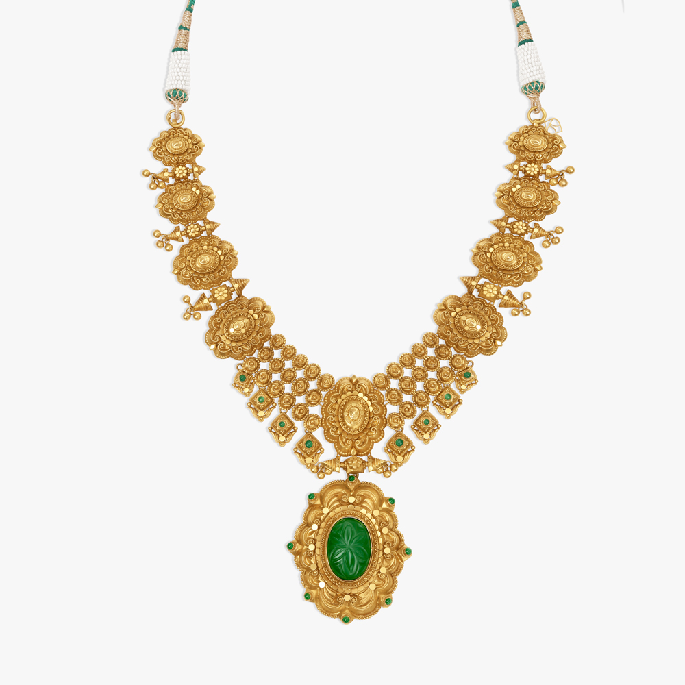 Grandiose Necklace Set with Chitrai Work