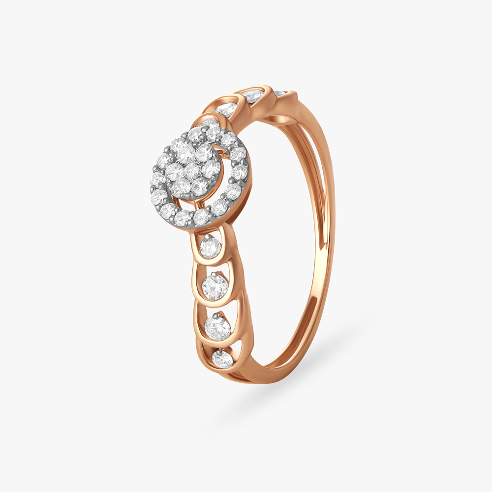 Striking Minimal Diamond Ring