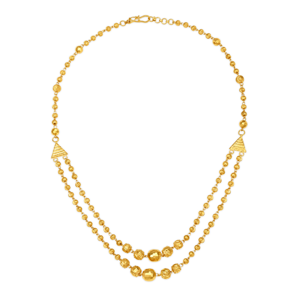 Resplendent Yellow Gold Dual Faceted Orb Chain