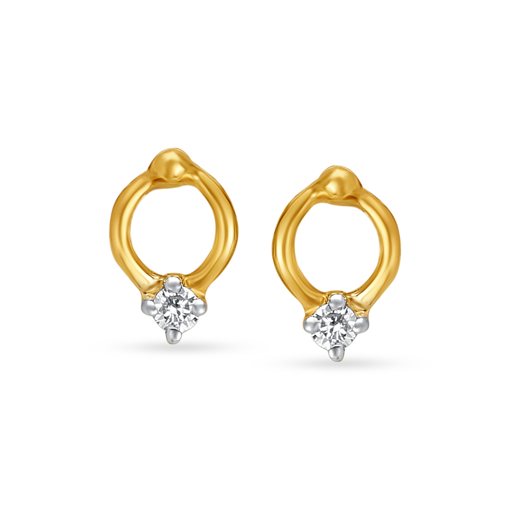Contemporary Small Single Stone Stud Earrings