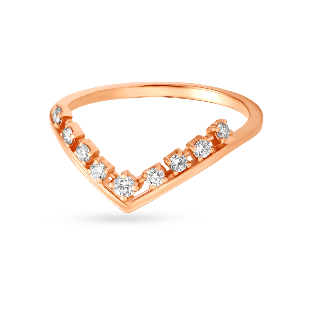 Unique V-style Diamond Ring