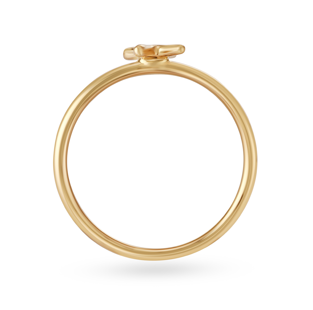 Letter X 14KT Yellow Gold Initial Ring