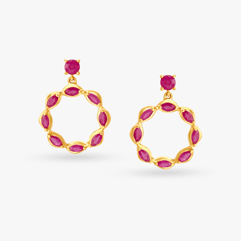 Wreath of Rubies Drop Earrings