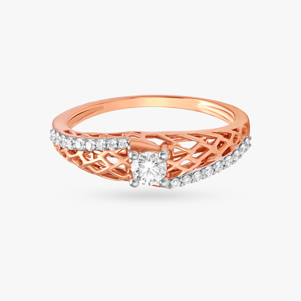 Intricate Mesh Diamond Ring
