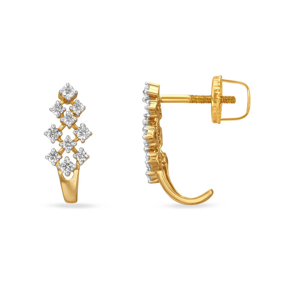 Bali Diamond Hoop Earrings