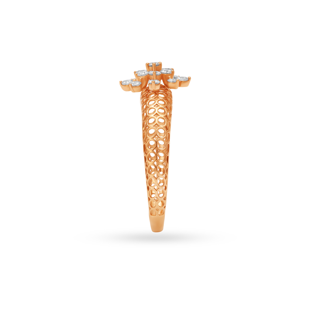 Bedazzled Rose Gold Finger Ring