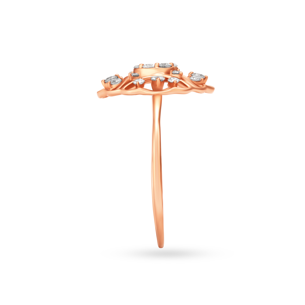 Regal Rose Gold and Diamond Finger Ring