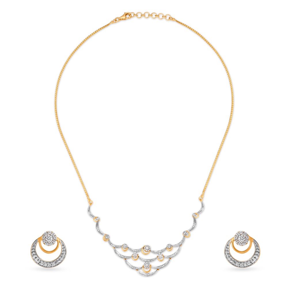 Ethereal Cascade Diamond Necklace Set