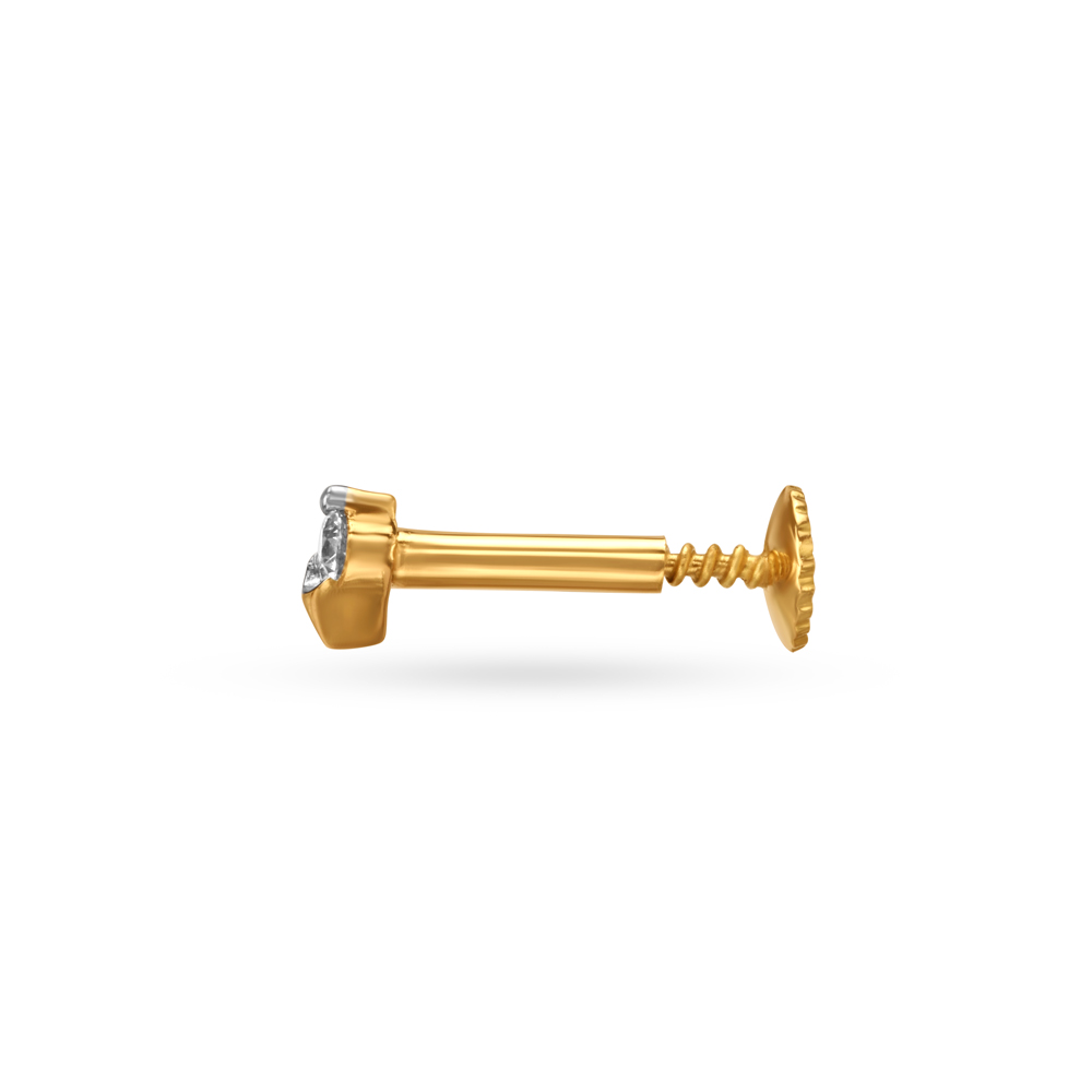 18KT Yellow Gold Delicate Nose Pin