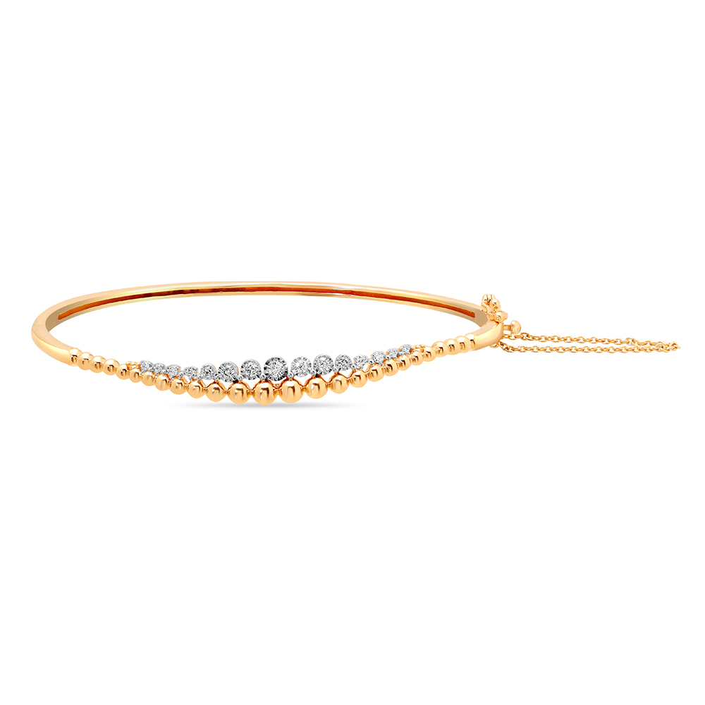 14KT Yellow Gold Classy Beaded Bangle