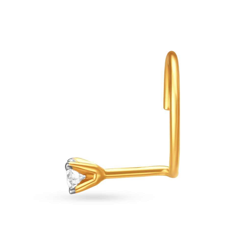 Single Stone Gold and Diamond Nose Pin