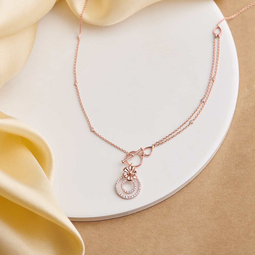 Unique Radial Diamond Necklace