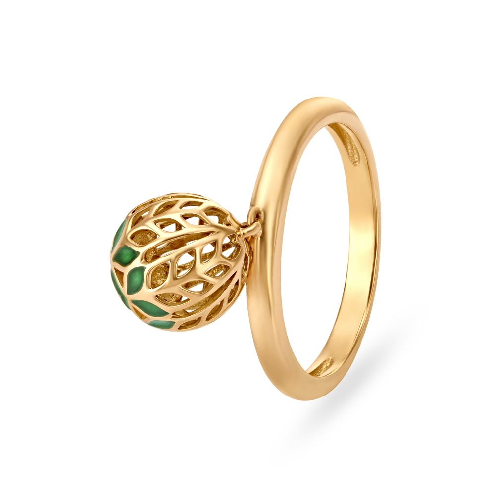 Abstract Pattern Enamel Dangler Finger Ring