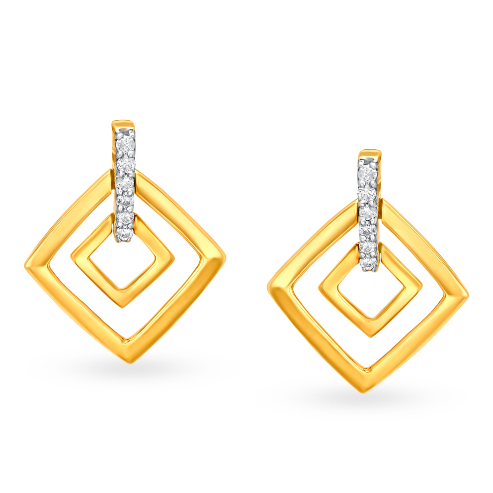 Contemporary Fancy Diamond Drop Earrings