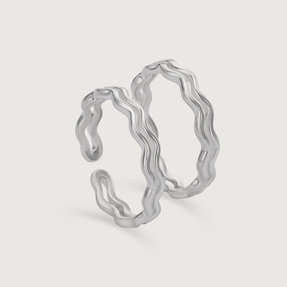 Wavy Wonder Silver Toe Ring for Women