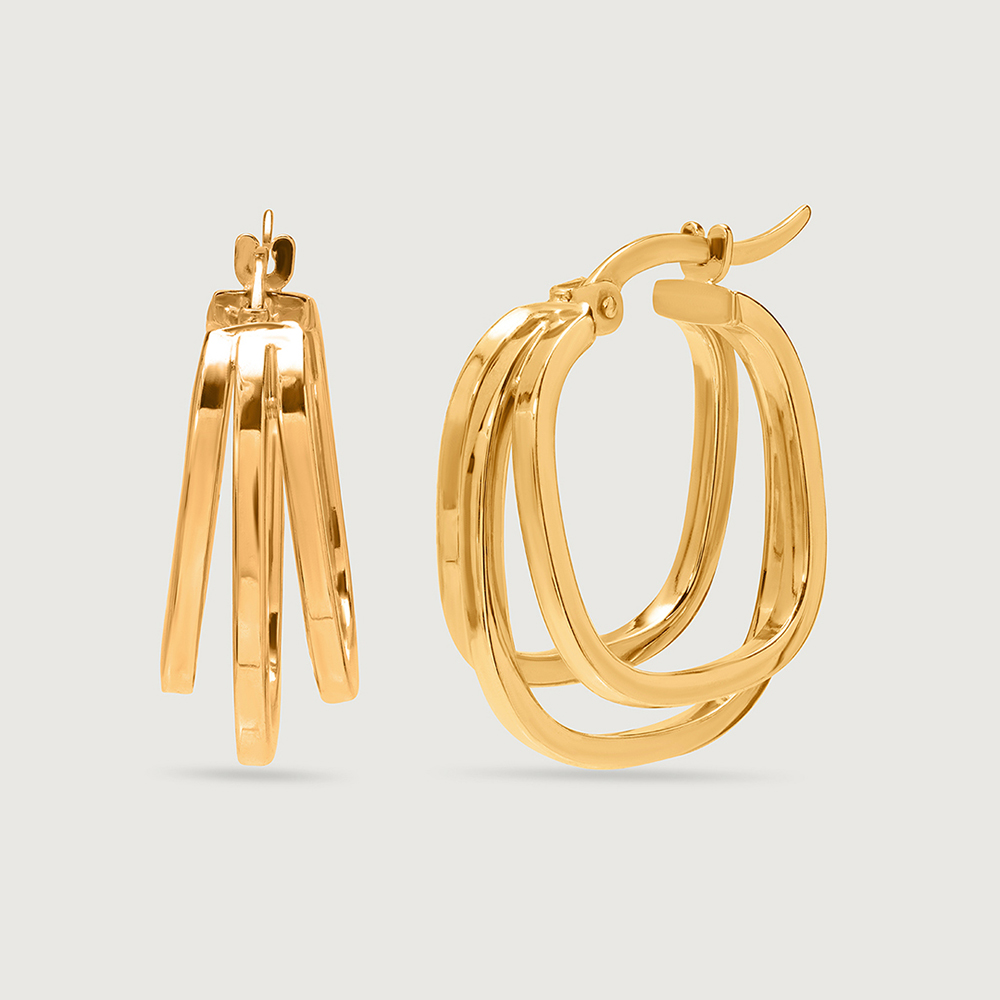 Trinity Treasure 18KT Gold Hoop Earrings