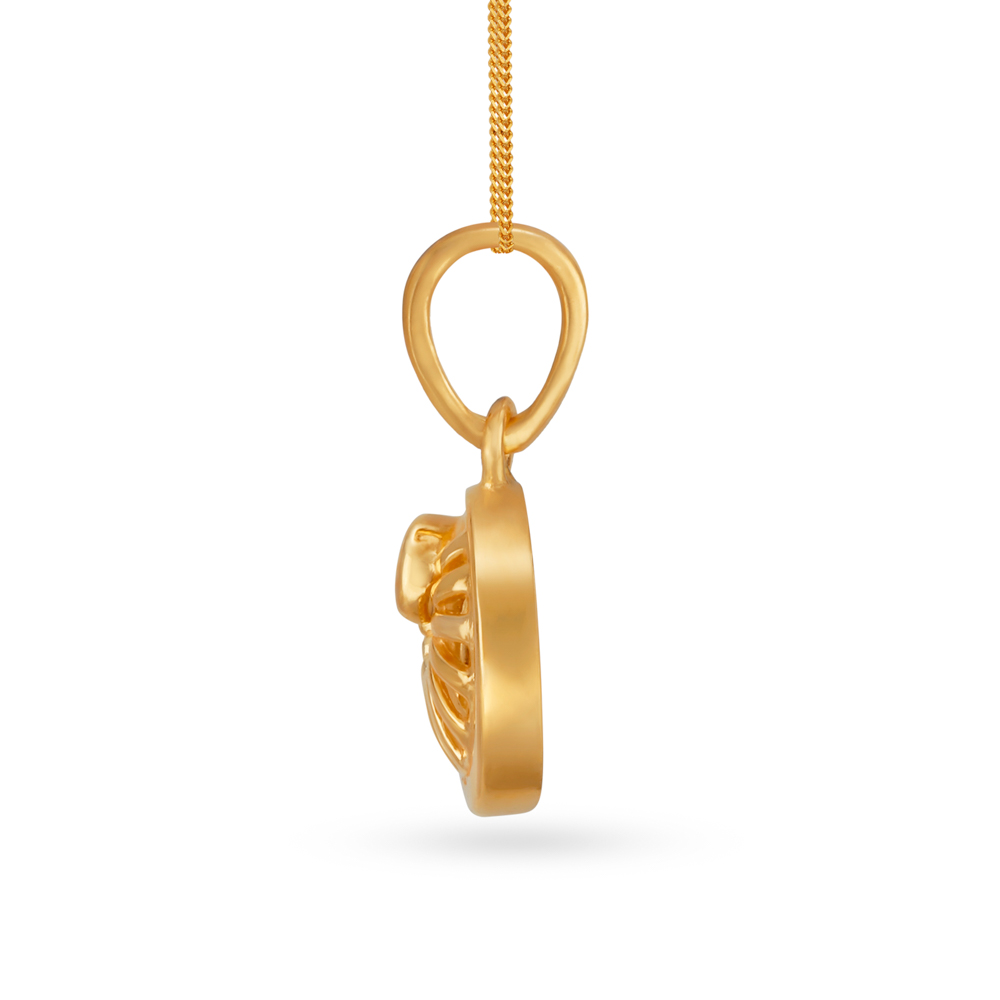Gold Wheel Shaped Pendant