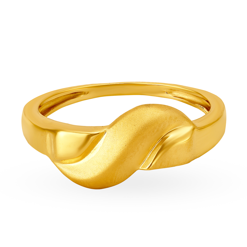Abstract Ridge Gold Ring