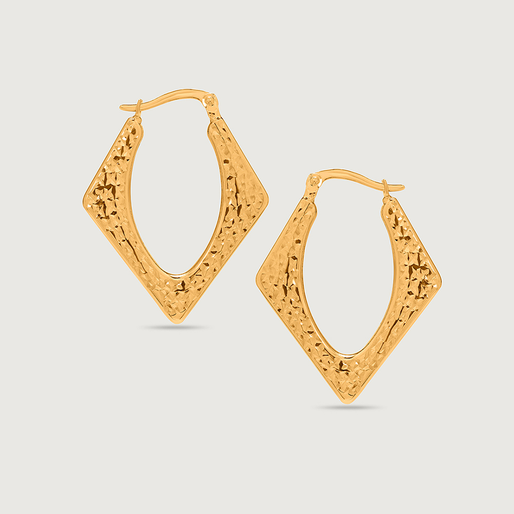 Angular Artistry 18KT Gold Hoop Earrings