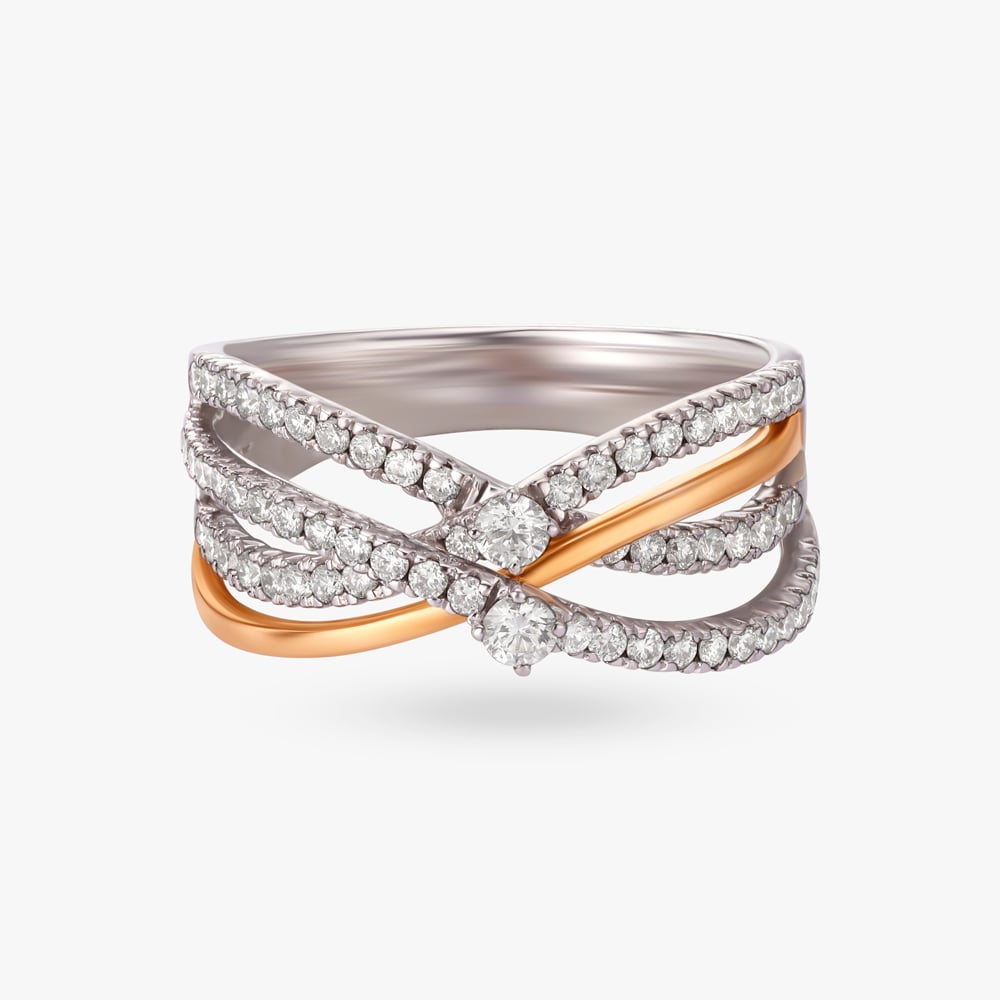 Entwined Diamond Finger Ring