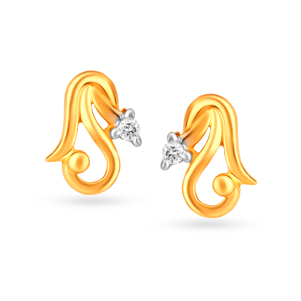 Dainty Gold Fancy Stud Earrings