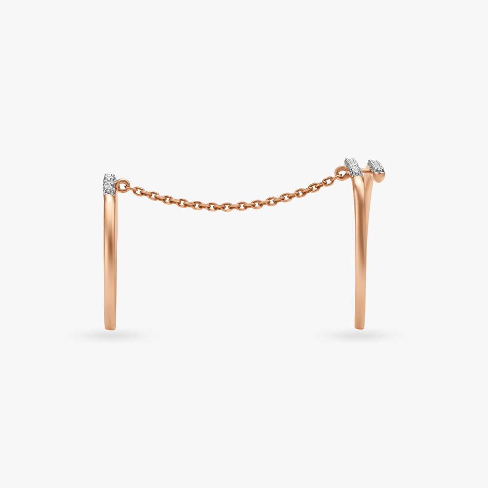 Slender Connected Finger Diamond Ring