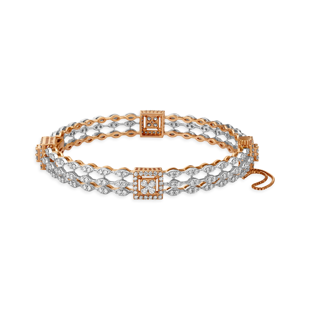 Two Tiered Diamond Studded Bangle