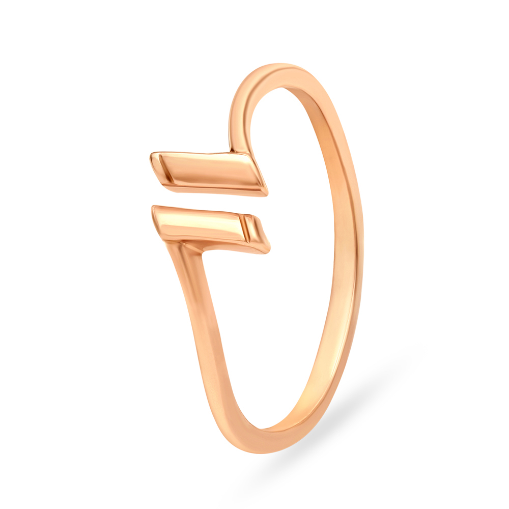 Minimalist Yellow Gold Bar Finger Ring