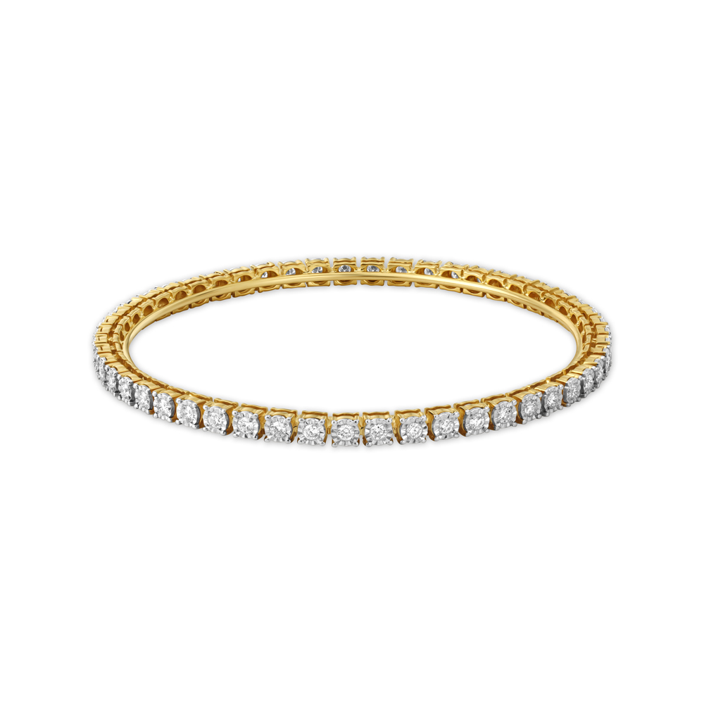 Alluring Gold and Diamond Bangle