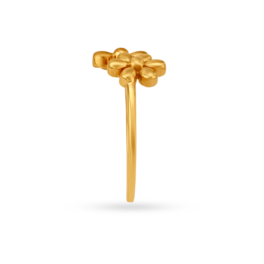 Dual Flower Gold Finger Ring