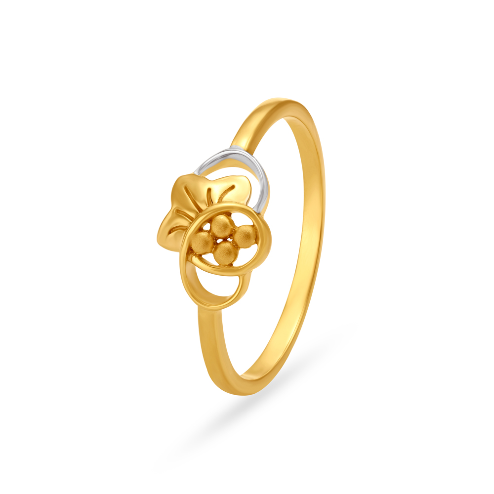 Modern Floral Gold Finger Ring